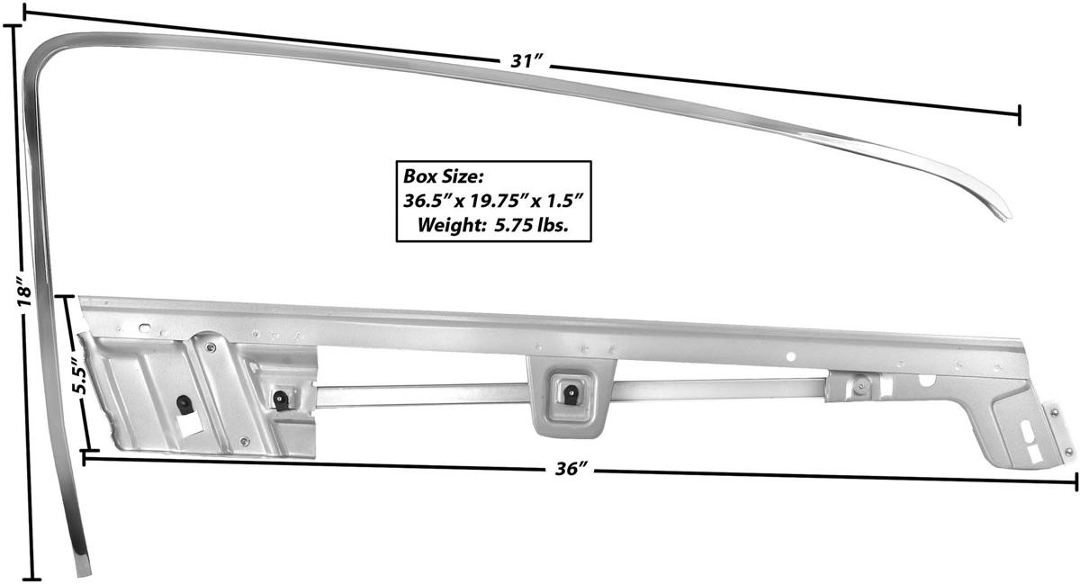 1967-68 Ford Mustang Door Window Frame Kit RH Fastback - Dynacorn ...