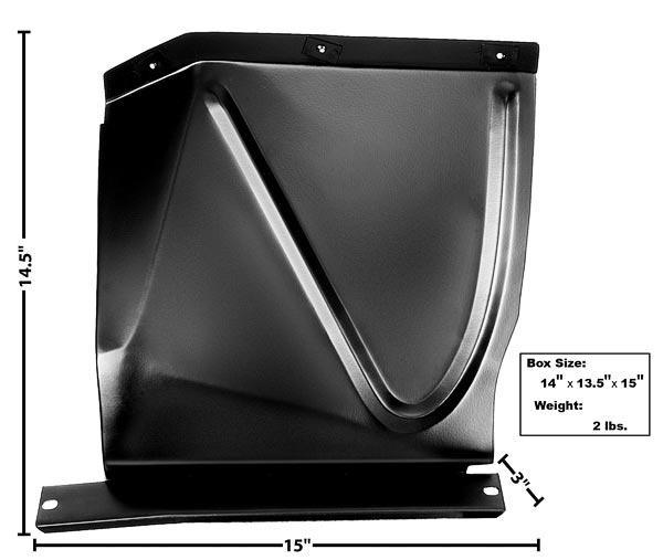 55 Chevy Inner Fender Splash Panel RH - Dynacorn 4100 - Classic Body Parts
