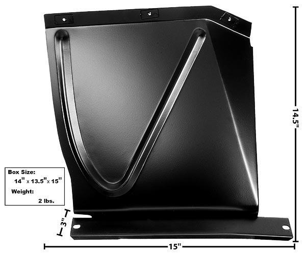 55 Chevy Inner Fender Splash Panel LH - Dynacorn 4101 - Classic Body Parts