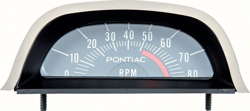 1968 Pontiac Firebird Hood Tachometer 5200 Red Line V8 Point Ignition ...