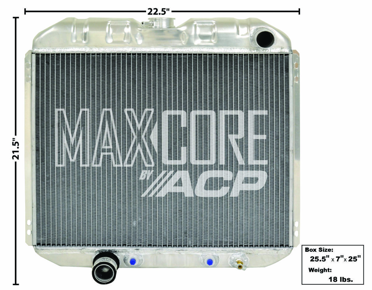 1971-73 Comet / Cougar / Maverick / Mustang Radiator Aluminum 2-row 250 ...