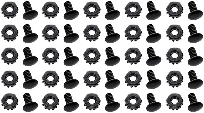 All Makes All Models Rivet Head Bolt with Nut Set of 25 Black - OER ...