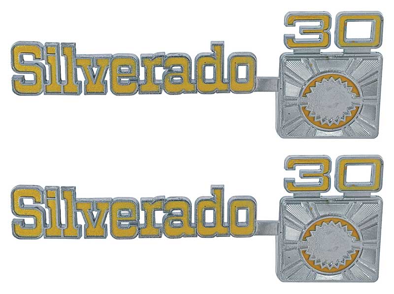 1975-80 Chevrolet Truck "Silverado 30" Front Fender Emblem Pair - OER ...