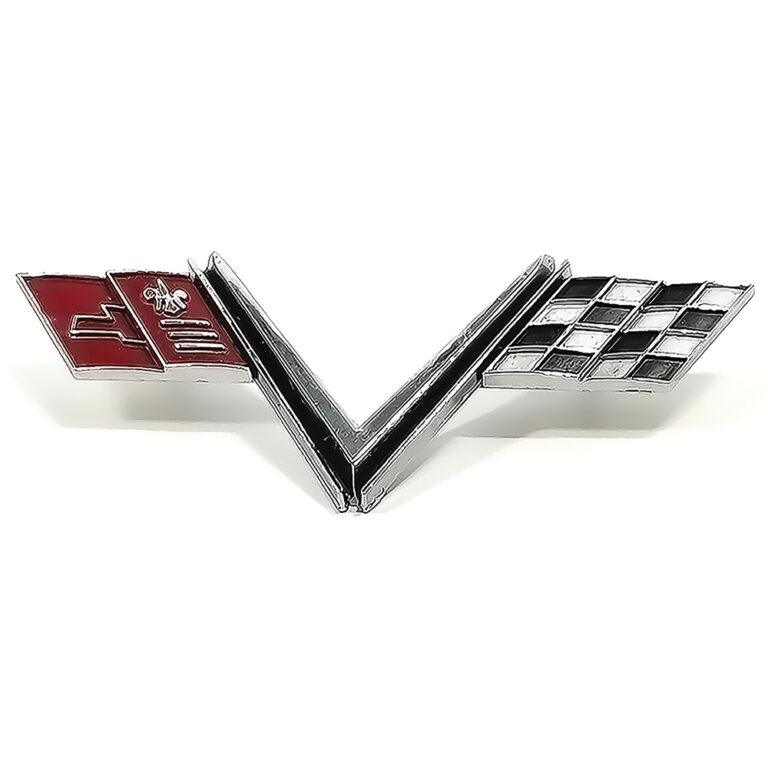 1967 Impala SS Front Fender Emblem Crossed Flags For Models With 427 ...