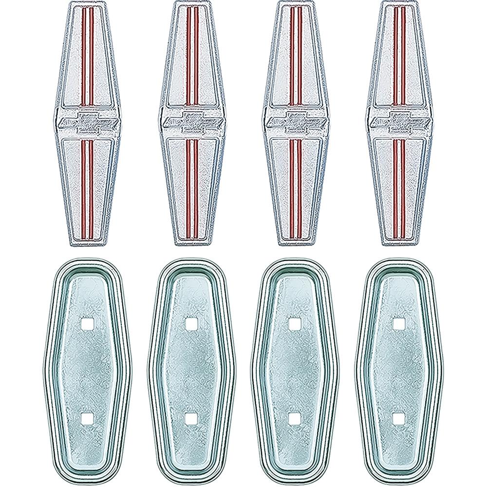 1968 Camaro Seat Back Emblem Set with Deluxe Interior 4 Emblem Set with ...