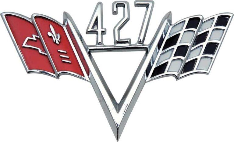 427 Crossed Flags Front Fender Emblem Each - OER - Classic Body Parts
