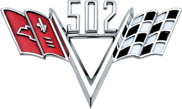 502 Crossed Flags Front Fender Emblem Each - OER - Classic Body Parts