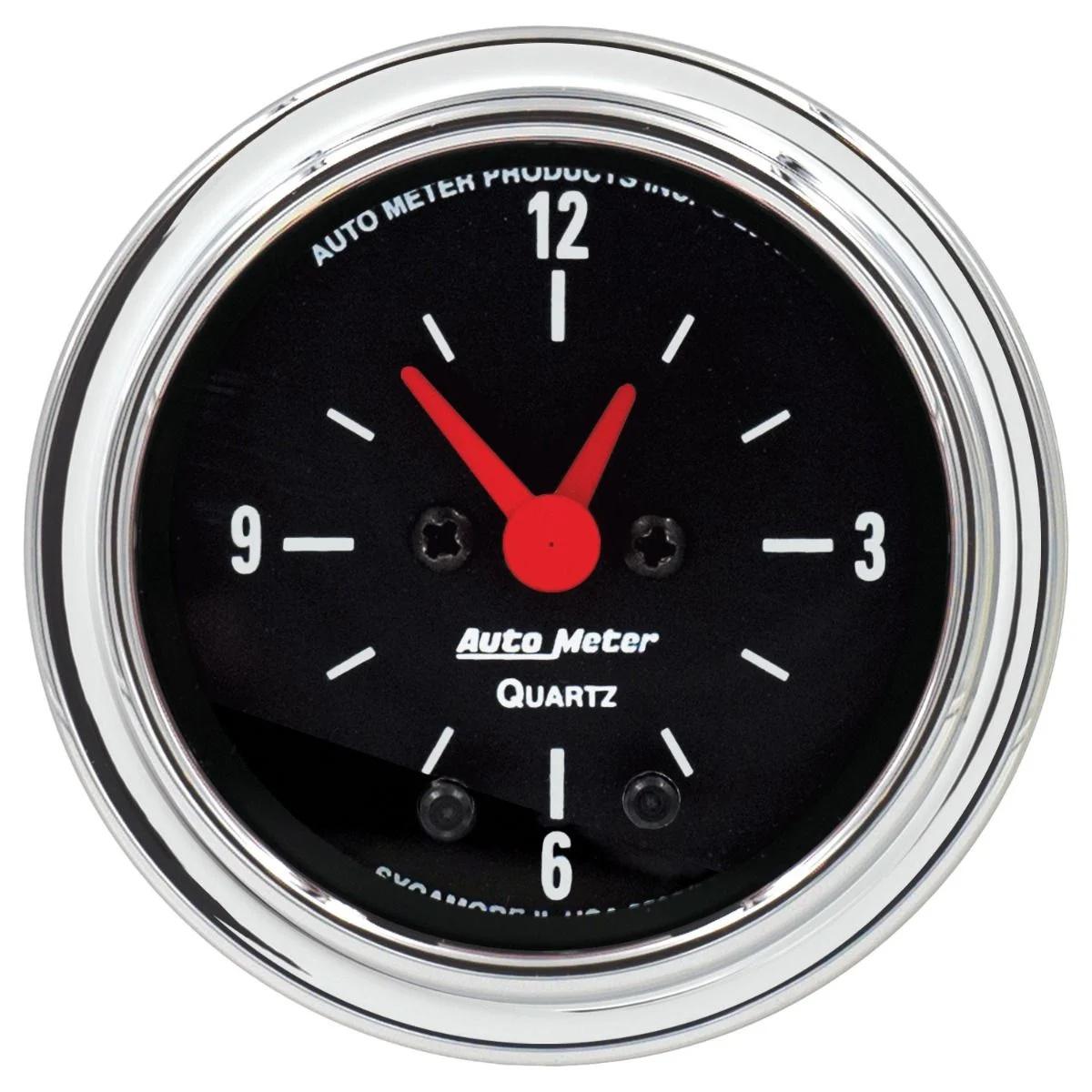 Auto Meter Traditional Chrome 2-1/16" Electrical Clock with Second Hand ...