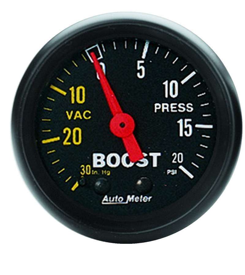 Auto Meter Z-Series 2-1/16" Full-Sweep 20 PSI / 30" Hg Mechanical Boost ...