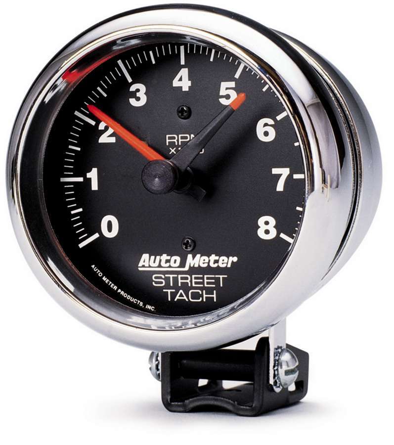 Auto Meter Traditional Chrome 3-3/4" 8,000 RPM Pedestal Mount ...