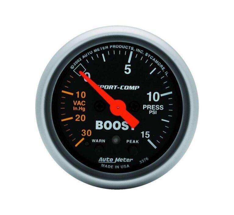 Sport Comp Series 2-1/16" 15 PSI / 30 Hg Electric Boost / Vacuum Gauge ...