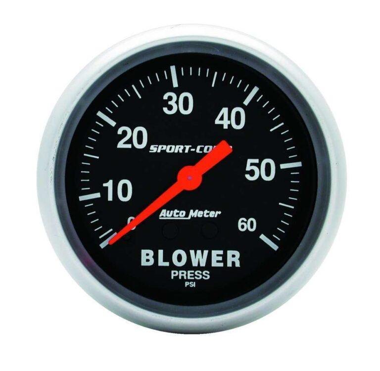 Auto Meter Sport Comp Series 2-5/8" 60 PSI Mechanical Full Sweep Blower ...
