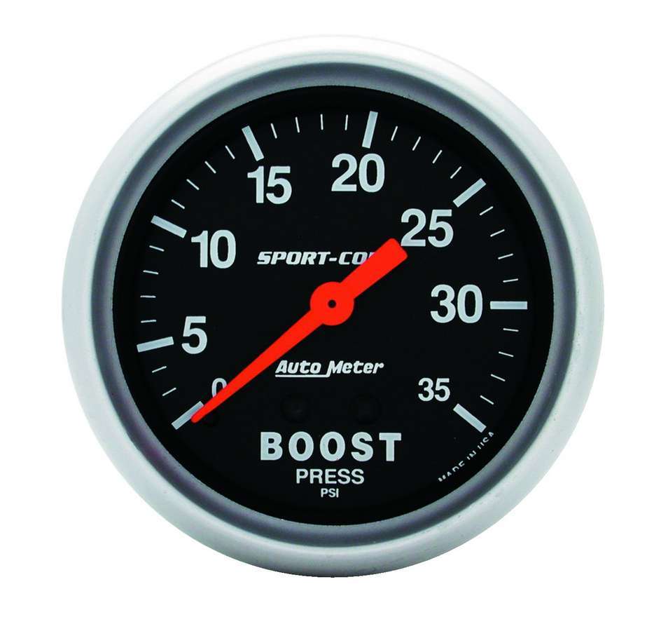 Auto Meter Sport Comp Series 2-5/8" 0-35 PSI Mechanical Full-Sweep ...