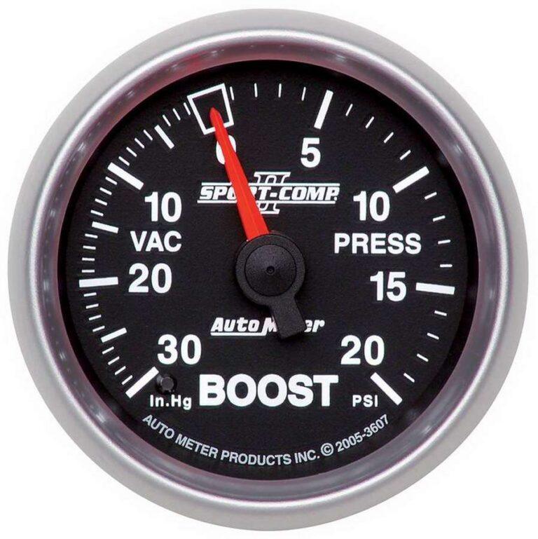 Auto Meter Sport Comp II Series 2-1/16" Full-Sweep 20 PSI / 30" Hg ...