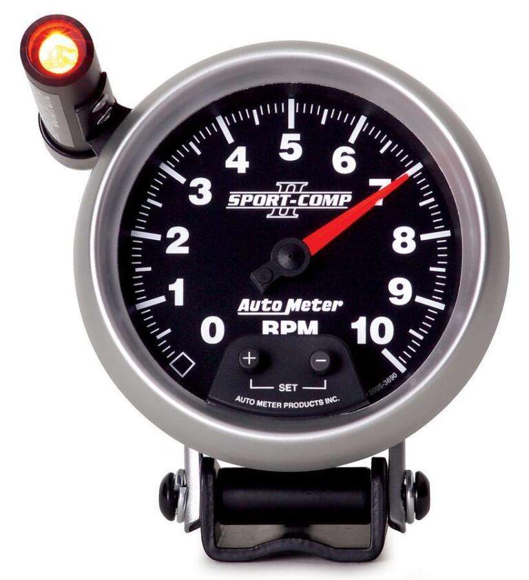 Sport Comp II 3-3/4" 10,000 RPM Mini-Monster Pedestal Mount Tachometer ...