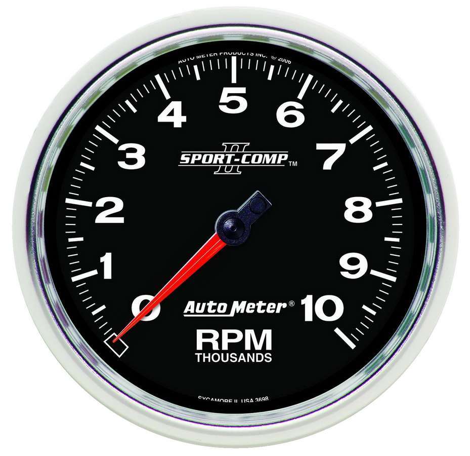 Auto Meter Sport Comp II Series 5" Full Sweep 10,000 RPM In Dash ...