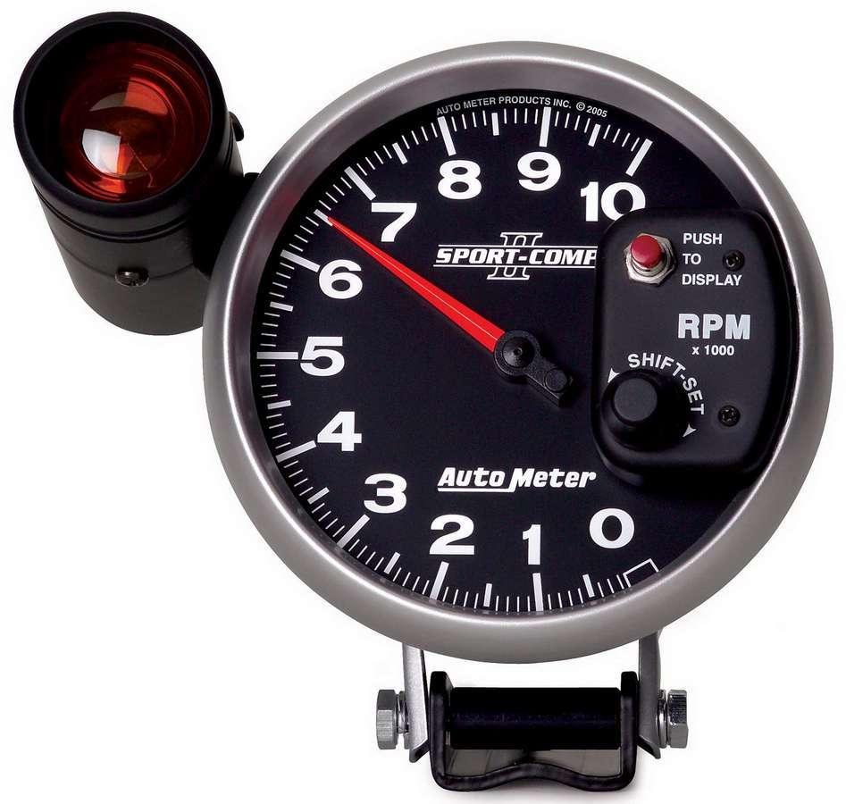 Auto Meter Sport Comp II Series 5" 10,000 RPM Pedestal Mount Tachometer ...