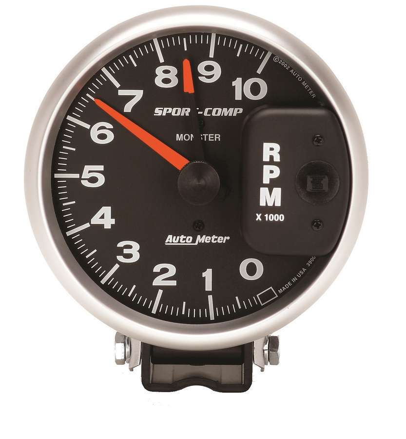Auto Meter Sport Comp Series 5" 10,000 RPM Pedestal Mount Tachometer ...