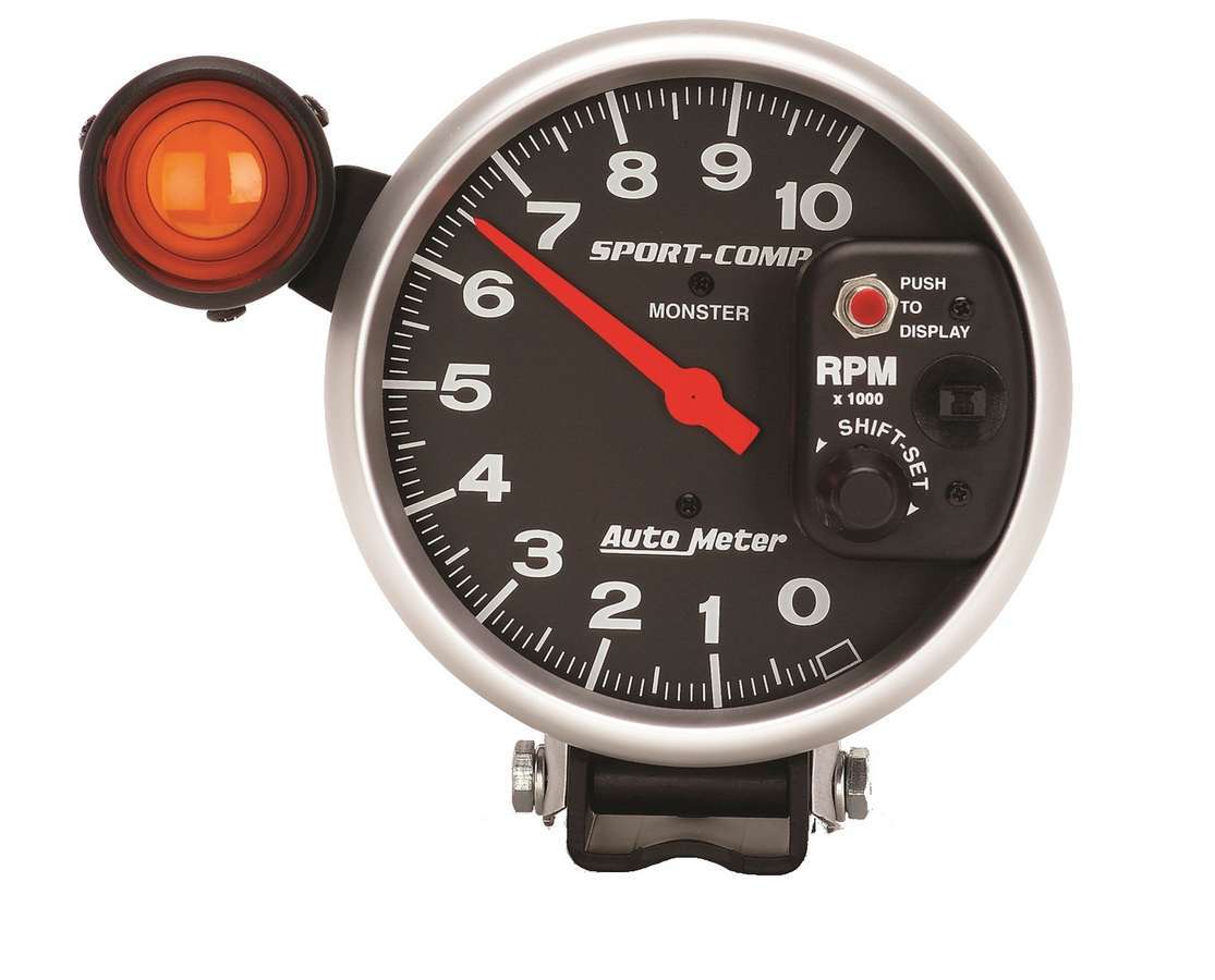 Auto Meter Sport Comp Series 5" 10,000 RPM Pedestal Mount Tachometer ...
