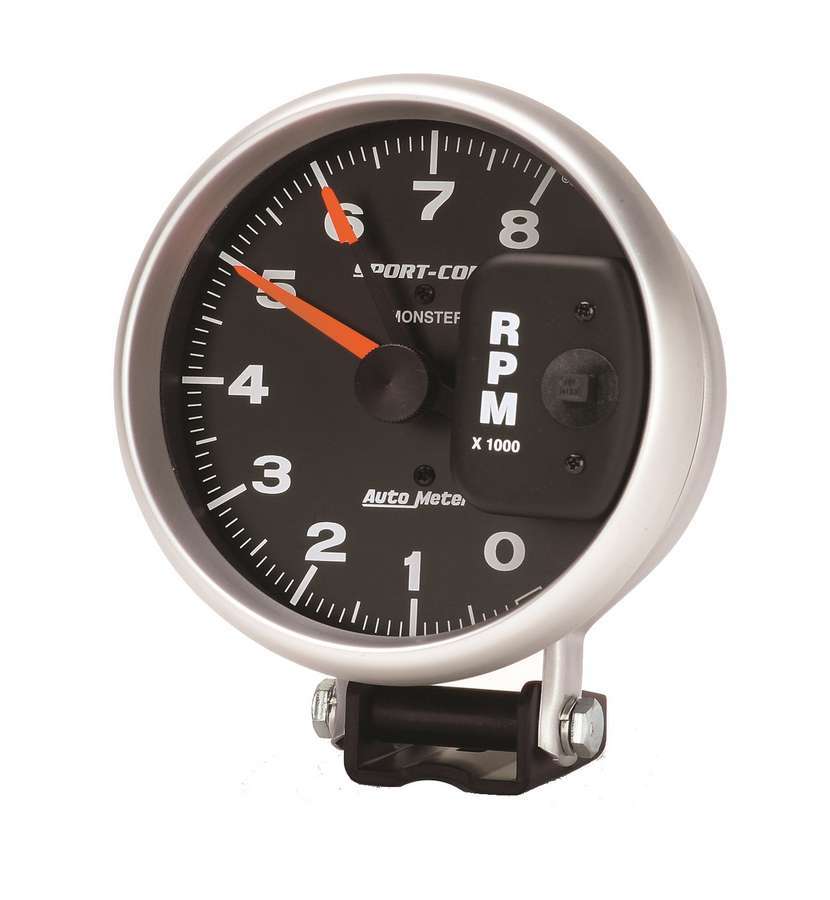 Auto Meter Sport Comp 5" 8,000 RPM Pedestal Mount Monster Tachometer ...