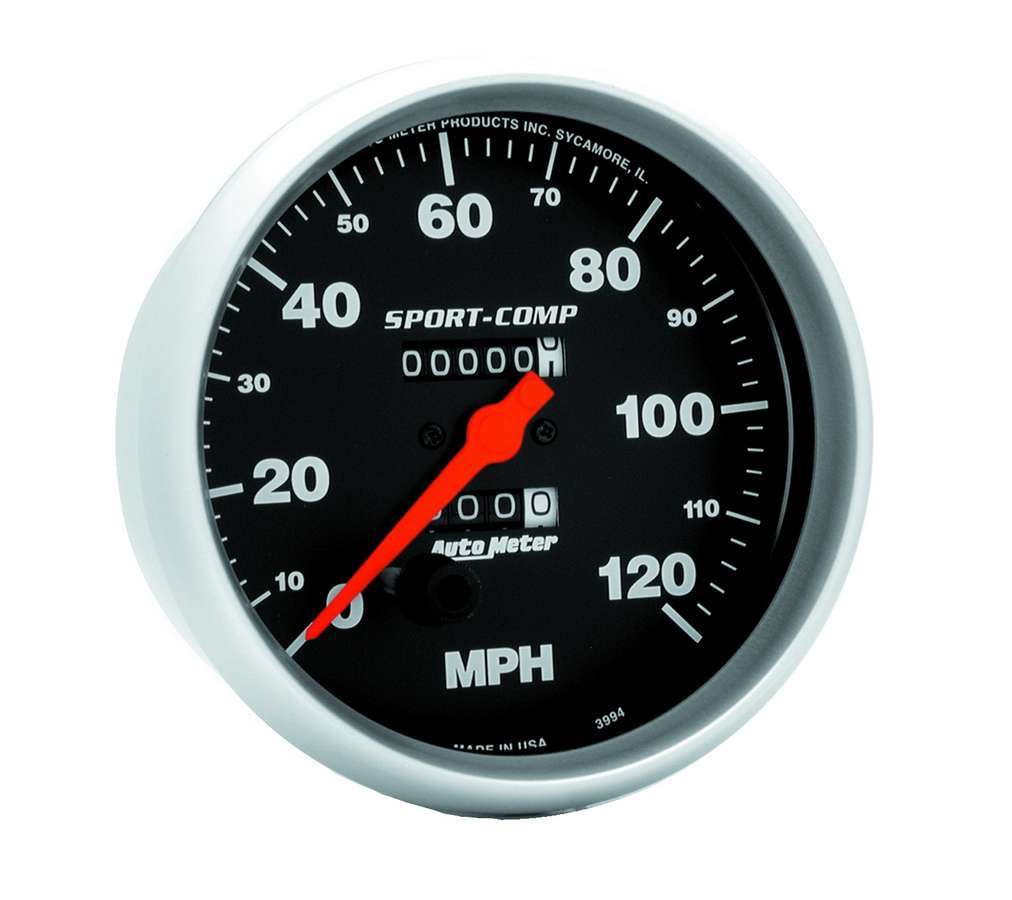 Auto Meter Sport Comp Series 5" 120 MPH Mechanical In Dash Speedometer ...