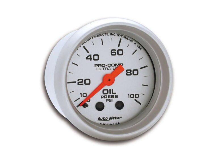 Auto Meter Ultra-Lite Series 2-1/16" Sweep Oil 0-100 PSI Mechanical ...