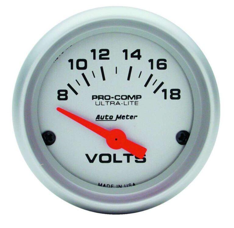 Auto Meter Ultra-Lite Series 2-1/16" Short Sweep 8-18 Volt Electric ...