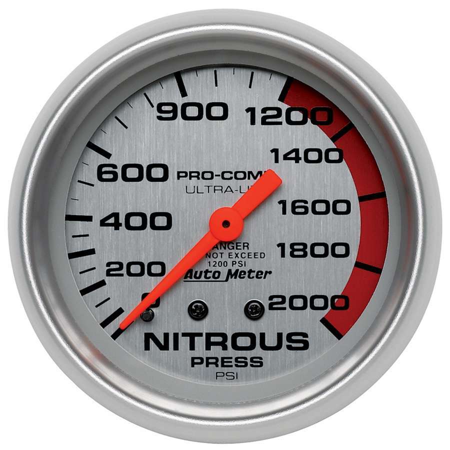 Auto Meter Ultra-Lite Series 2-5/8" 0-2000 PSI Mechanical Nitrous ...