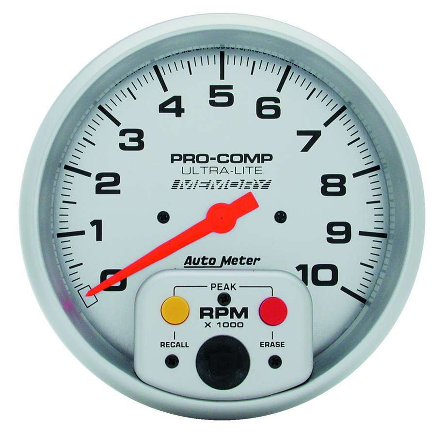 Auto Meter Ultra-Lite Series 5" Full Sweep 10,000 RPM In Dash Memory ...