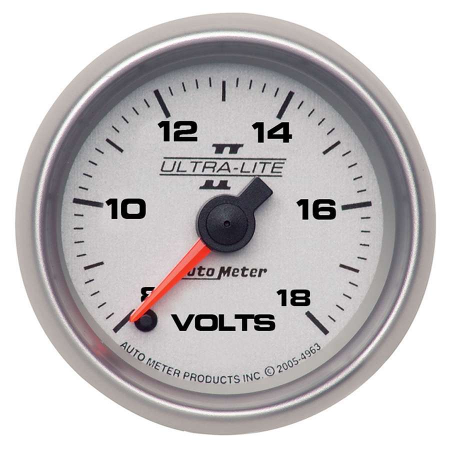 Auto Meter Ultra-Lite II Series 2-1/16" Full Sweep 8-18 Volt Electric ...