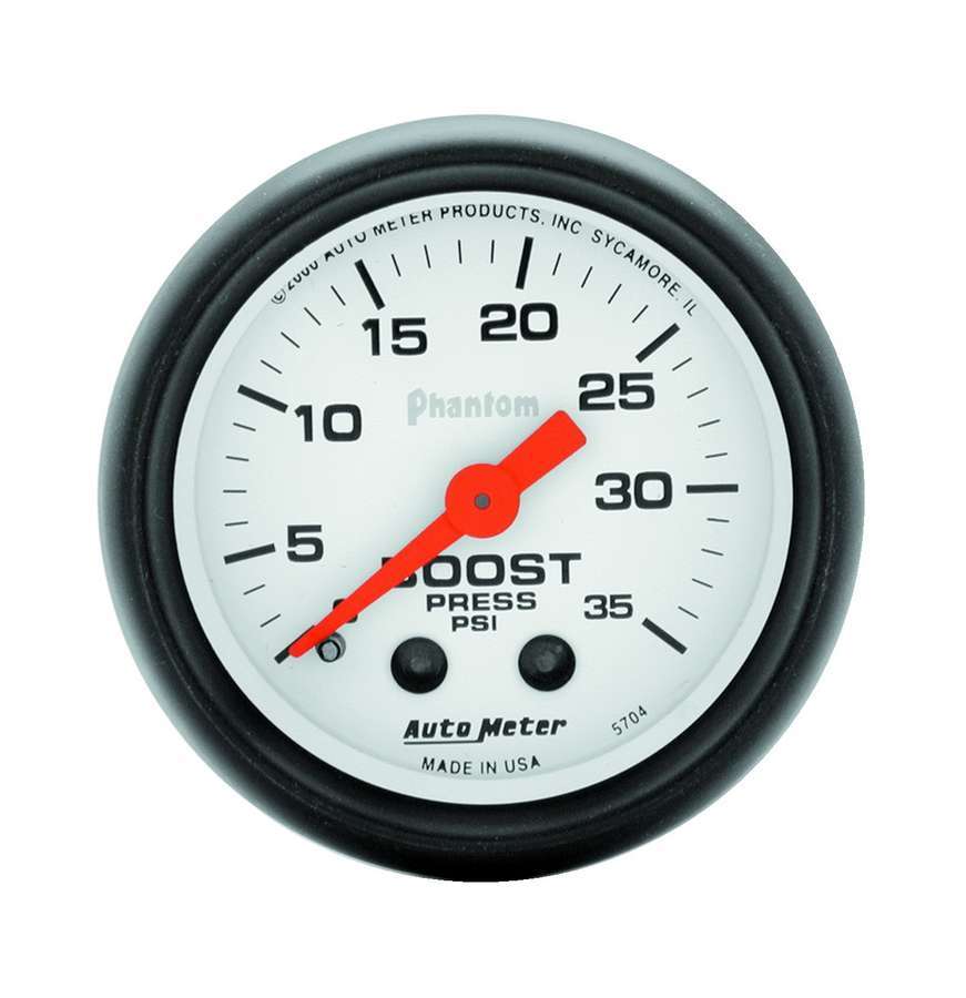 Auto Meter Phantom Series 2-1/16" 35 PSI Full-Sweep Mechanical Boost ...