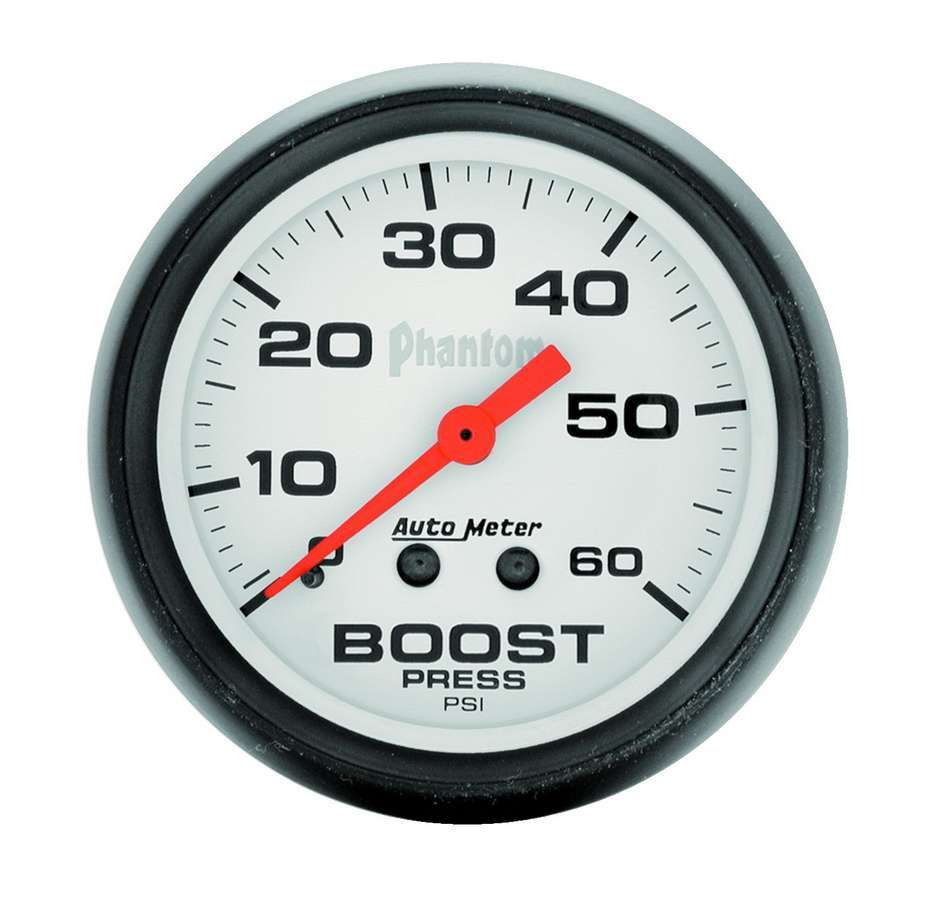 Auto Meter Phantom Series 2-1/16" 0-60 PSI Full-Sweep Mechanical Boost ...