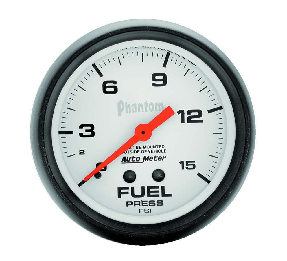 Auto Meter Phantom Series 2-5/8" Full Sweep 15 PSI Mechanical Fuel ...