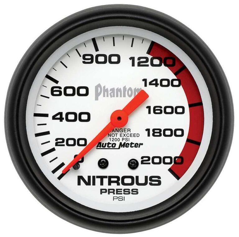 Auto Meter Phantom Series 2-5/8" 0-2000 PSI Mechanical Nitrous Pressure Gauge - Autometer ...