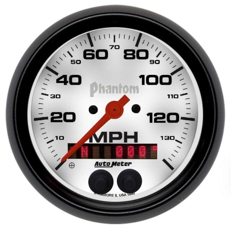 Auto Meter Phantom Series In-Dash 3-3/8" 140 MPH GPS Speedometer ...