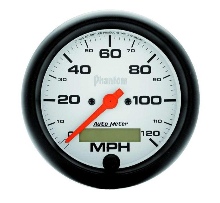 Auto Meter Phantom Series 3-3/8" 120 MPH Electric Programmable Speedometer with LCD Odometer ...