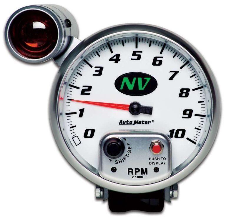 Auto Meter NV Series 5" 10,000 RPM Pedestal Mount Tachometer with Amber ...