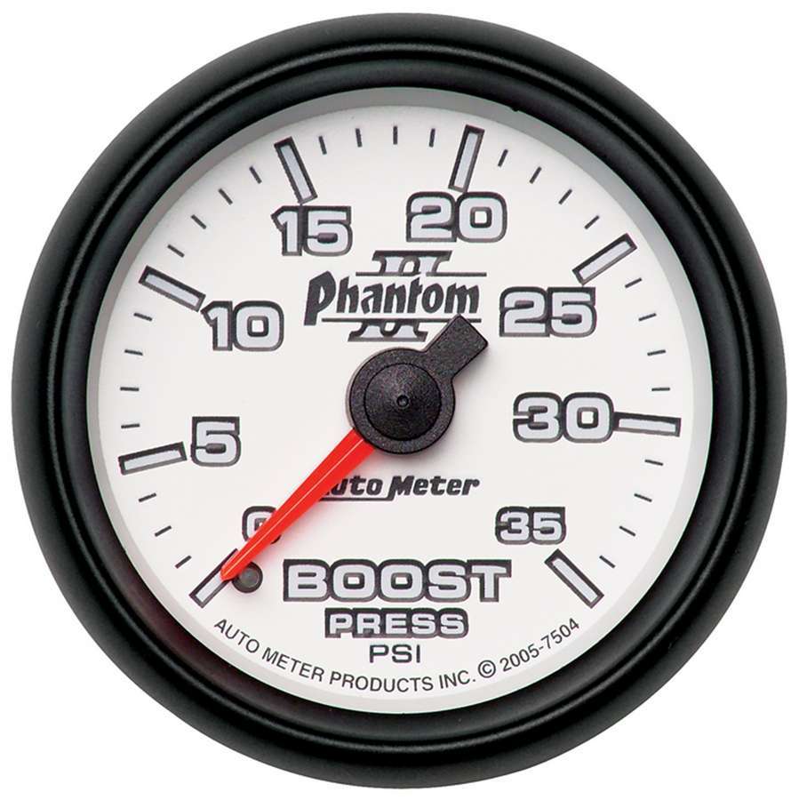 Auto Meter Phantom II Series 2-1/16" 35 PSI Full-Sweep Mechanical Boost Gauge - Autometer ...