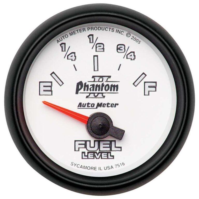 Auto Meter Phantom II Series 2-1/16" Short Sweep 240-33 OHM Electric Fuel Level Gauge ...