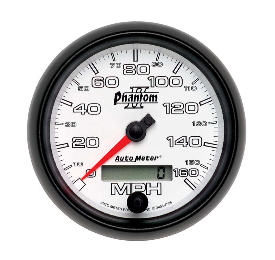 Auto Meter Phantom II Series 3-3/8" Programmable 160 MPH Electric ...