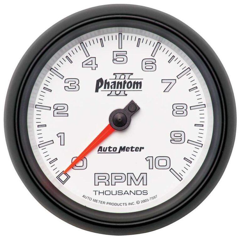 Auto Meter Phantom II Series 3-3/8" Full Sweep 10,000 RPM In Dash Tachometer - Autometer ...