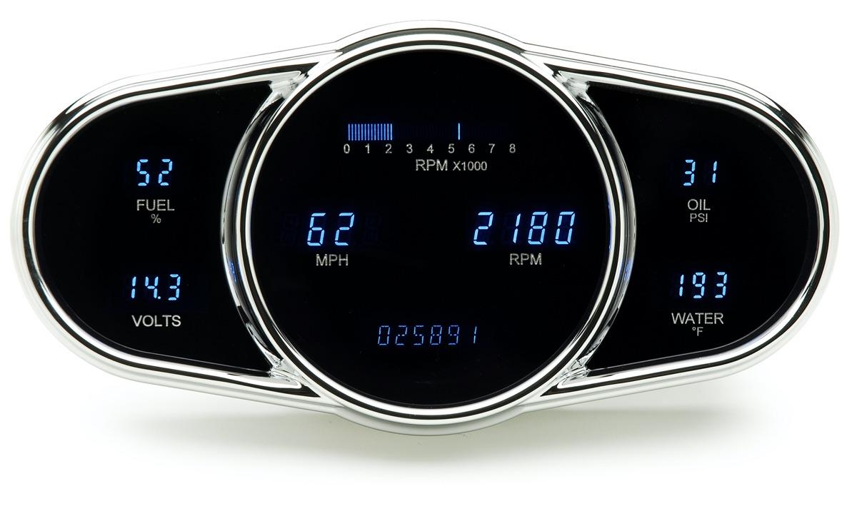 6-Gauge MultiLevel VFD System - Blue - Dakota Digital - Classic Body Parts
