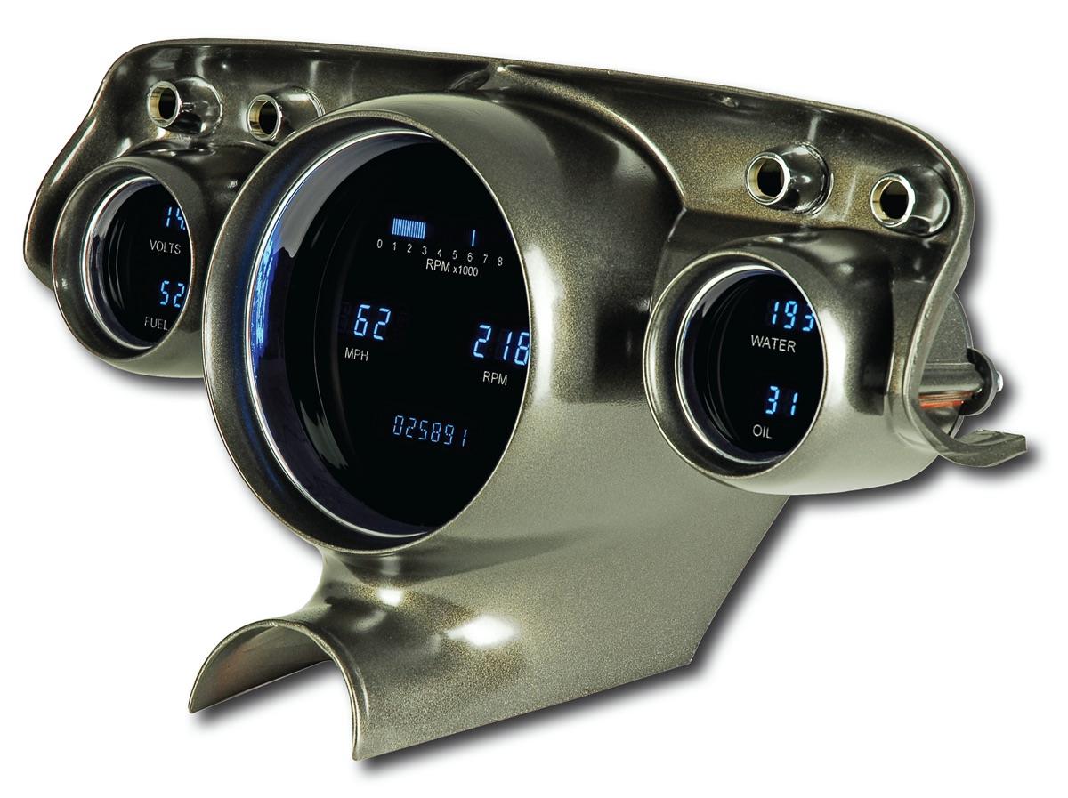 57 Chevy VFD instrument system w/Blue and Teal Lenses - Dakota Digital ...