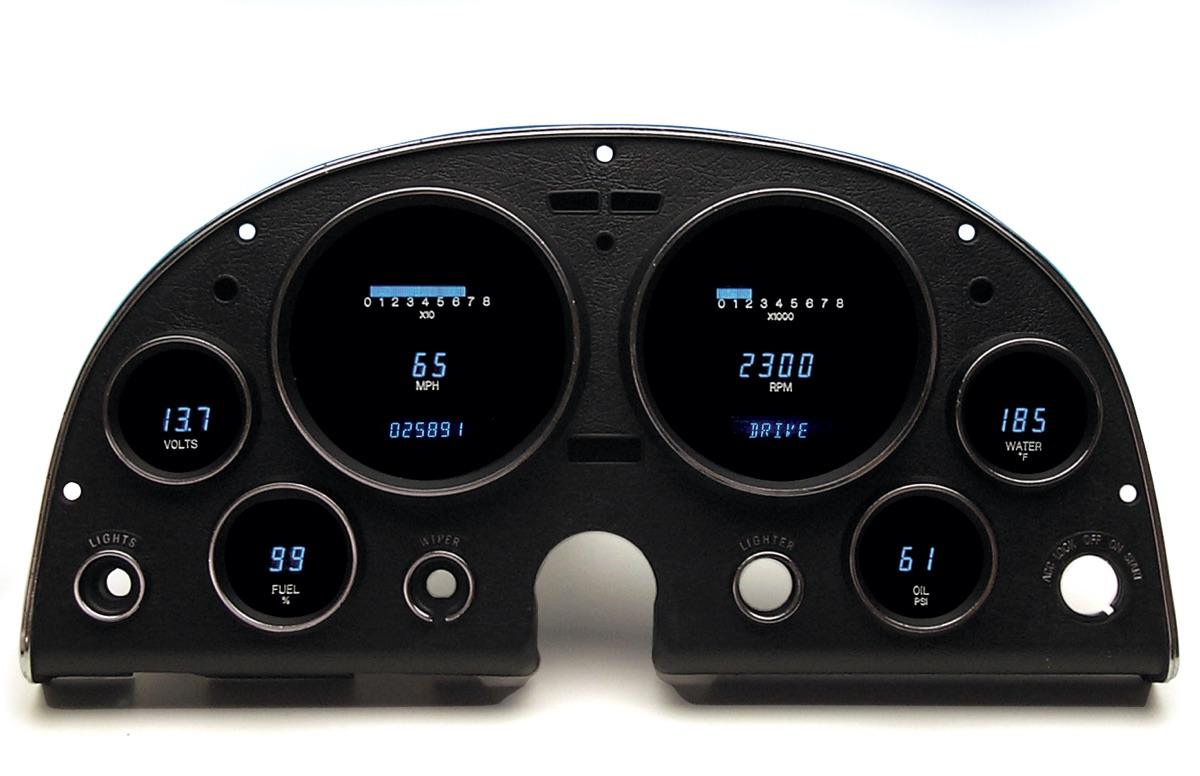 63-67 Corvette VFD system w/Blue and Teal Lenses - Dakota Digital ...