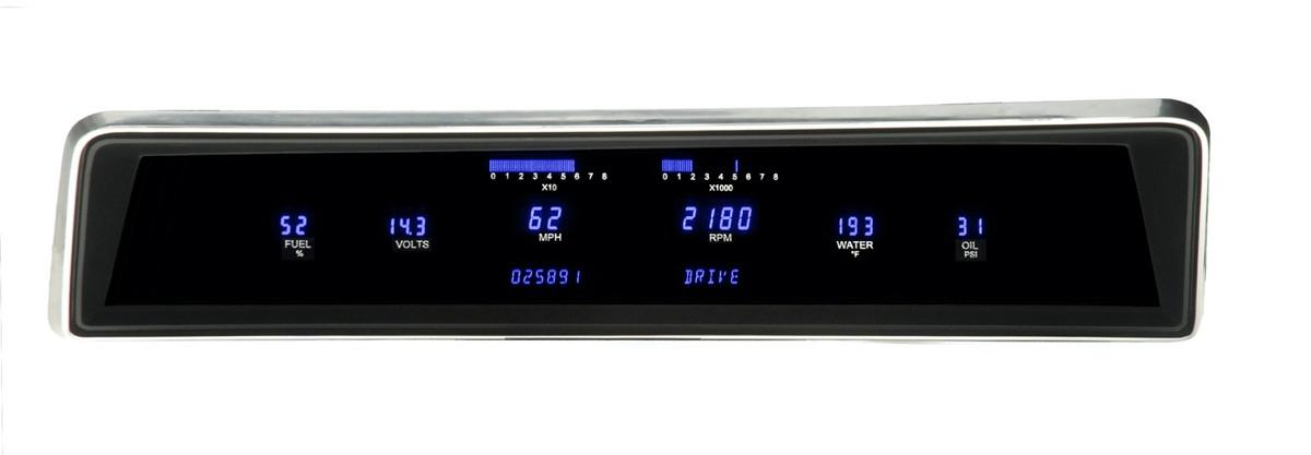 66 Nova VFD system includes new dash bezel - Blue - Dakota Digital ...