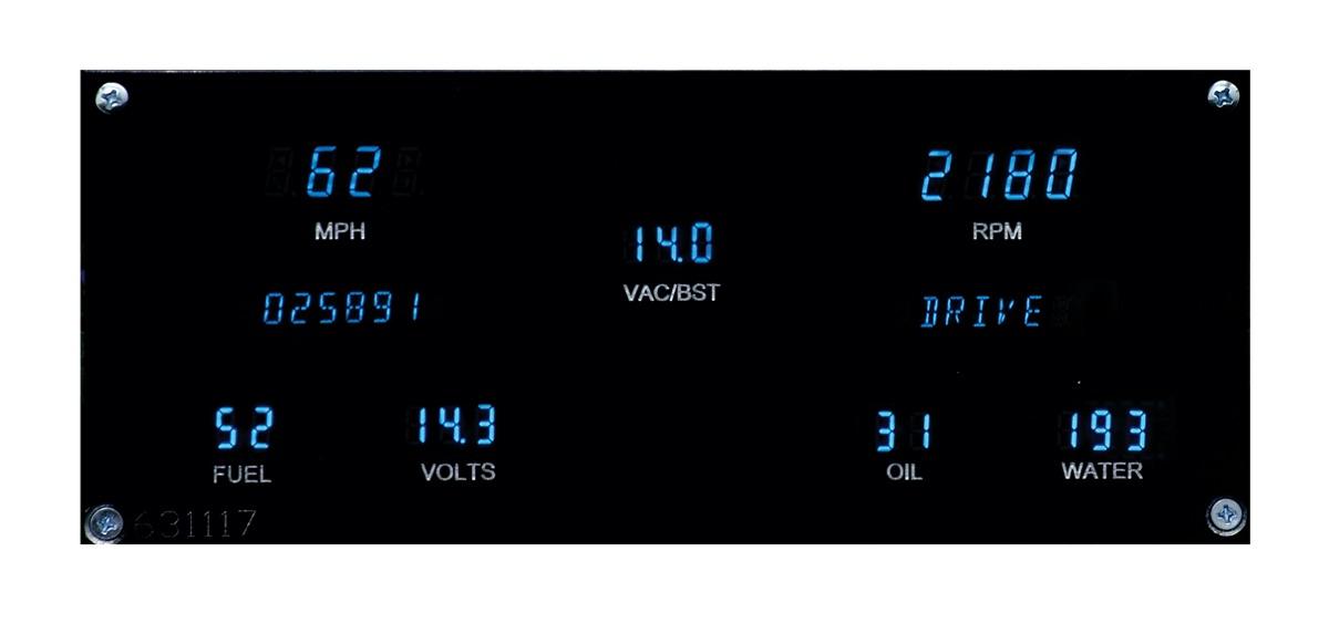 84-87 Buick Regal VFD System w/ integrated vac/boost gauge w/Blue and ...