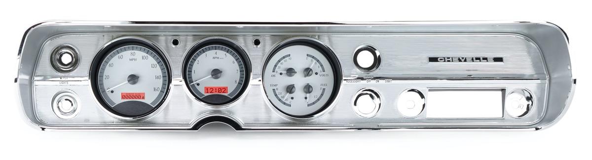 1964 65 Chevy Chevelle VHX System, Silver Alloy Style Face, Red Display ...