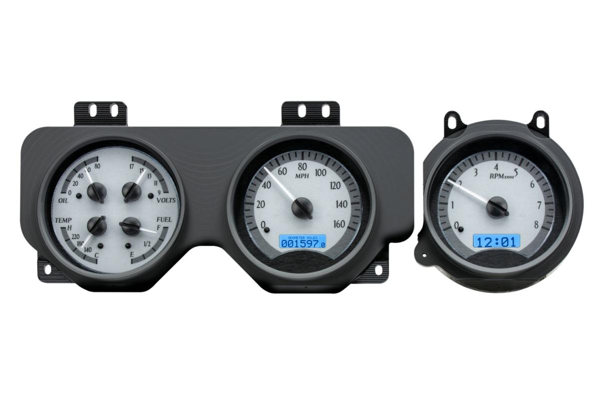 1970-72 Pontiac GTO VHX System, Silver Alloy Style Face, Blue Display ...