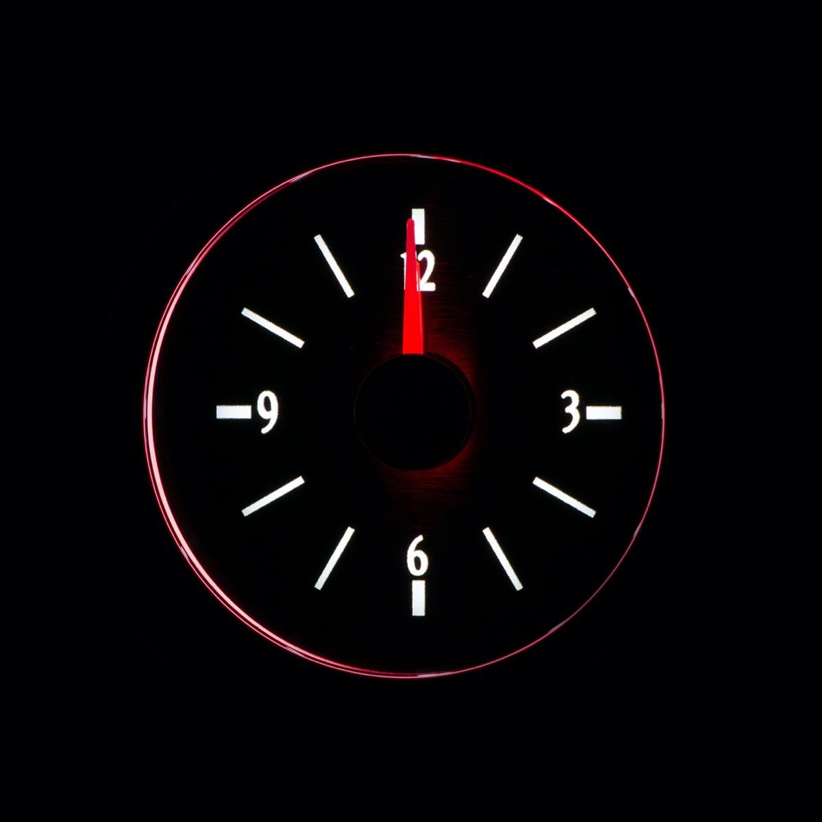 1951-52 Chevy Car Analog Clock, Black Alloy Style Face, White Display ...