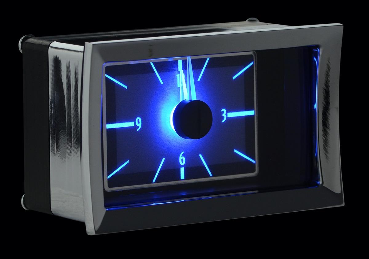 1957 Chevy Car Analog Clock, Silver Alloy Style Face, Blue Display ...
